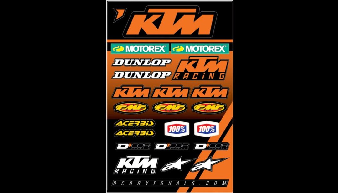 New D'cor Visuals Ktm Sponsor Decal Sheet - Sticker Assortment ...