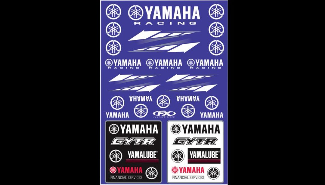 New Factory Effex Yamaha Racing Decal Sheet - Sticker Assortment ...