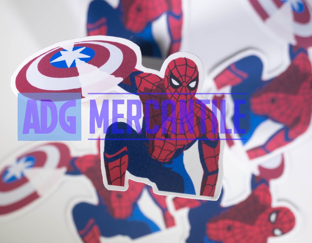 Spider-man With Shield Marvel Sticker M133 - Etsy