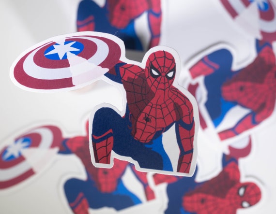 Spider-Man with Shield sticker transparent Marvel Stickers Paper ...