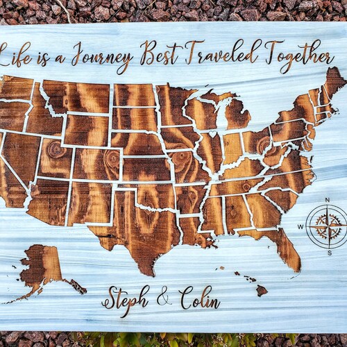 Huge Rustic United States Push Pin Map Personalized Canvas - Etsy