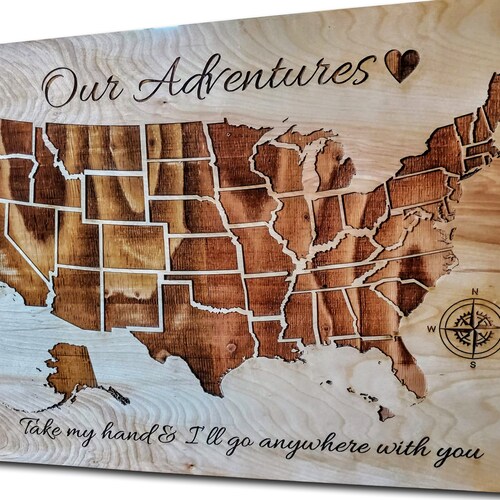 Huge Rustic United States Push Pin Map Personalized Canvas - Etsy