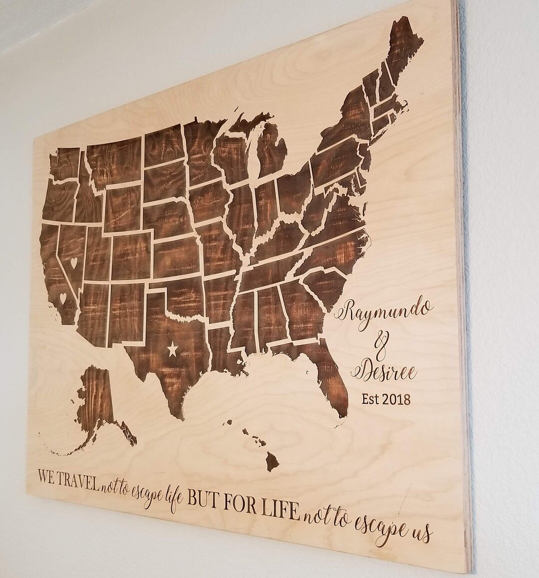 Push Pin Map Map to Mark Travels Travel Log Wood US Map - Etsy