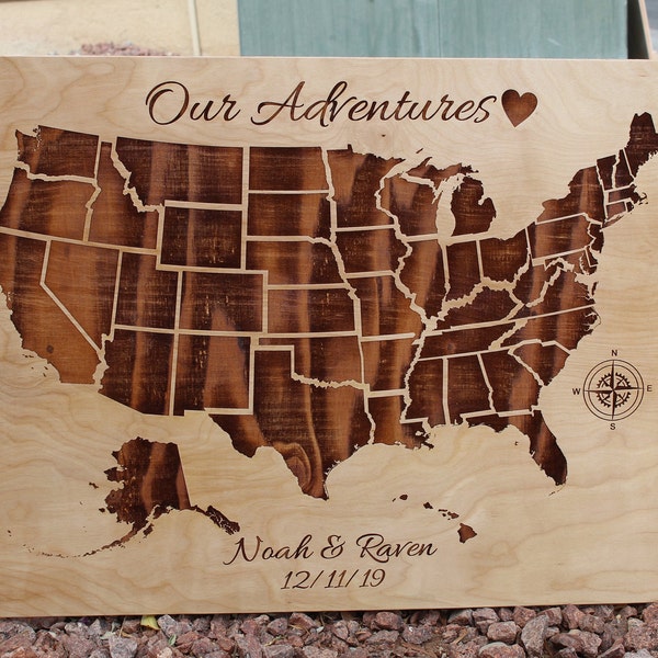 Wooden Travel Map Push Pin - Etsy