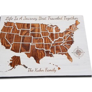 Push Pin US Travel Map. Wood Laser Cut Birch Custom - Etsy