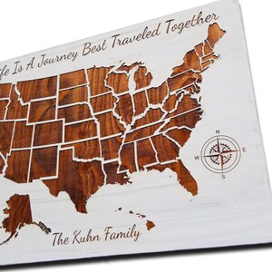 Push Pin US Travel Map. Wood Laser Cut Birch Custom - Etsy