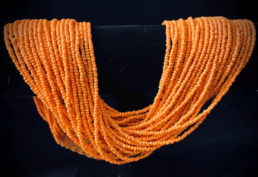 Vintage Hand Beaded Siam Token 30 Strand Necklace Glass Bead 22 Inch - Etsy