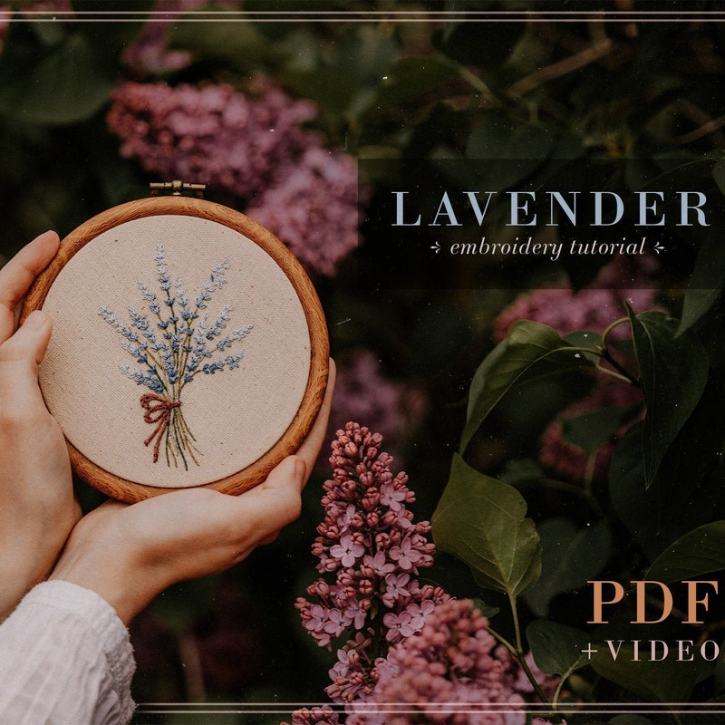 Lavender Hand Embroidery Pattern - Etsy