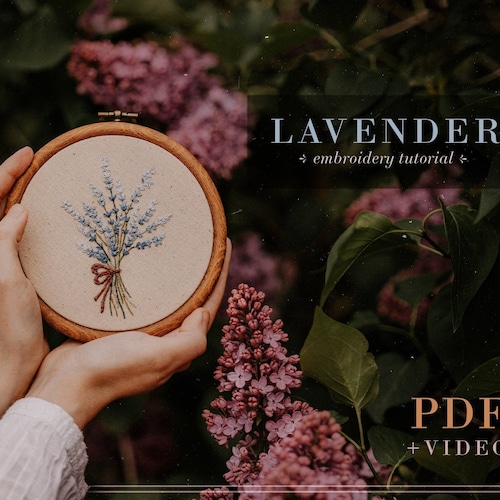 Lavender Hand Embroidery Pattern Lavender Step by Step - Etsy