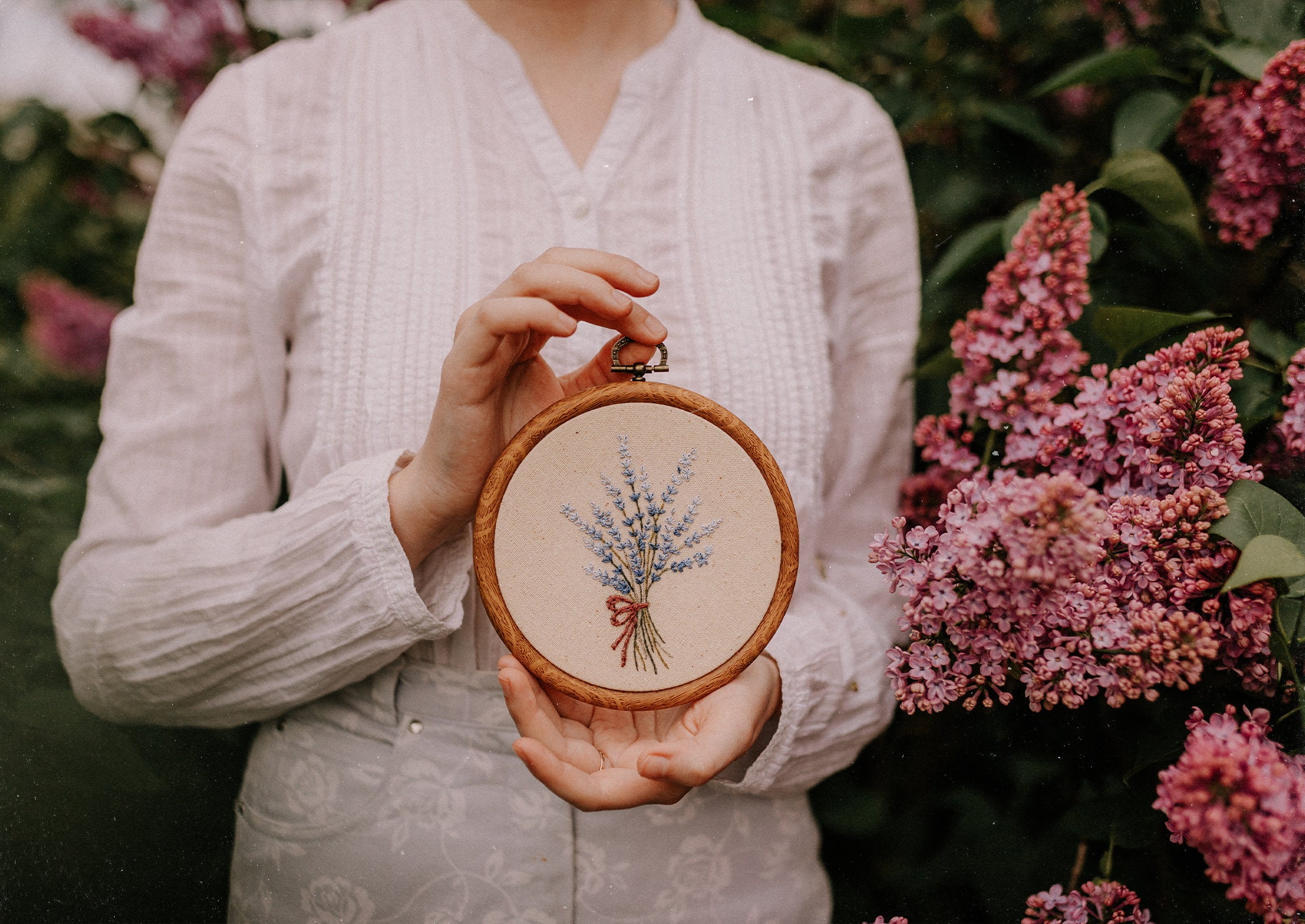 Lavender Hand Embroidery Pattern Lavender Step by Step | Etsy