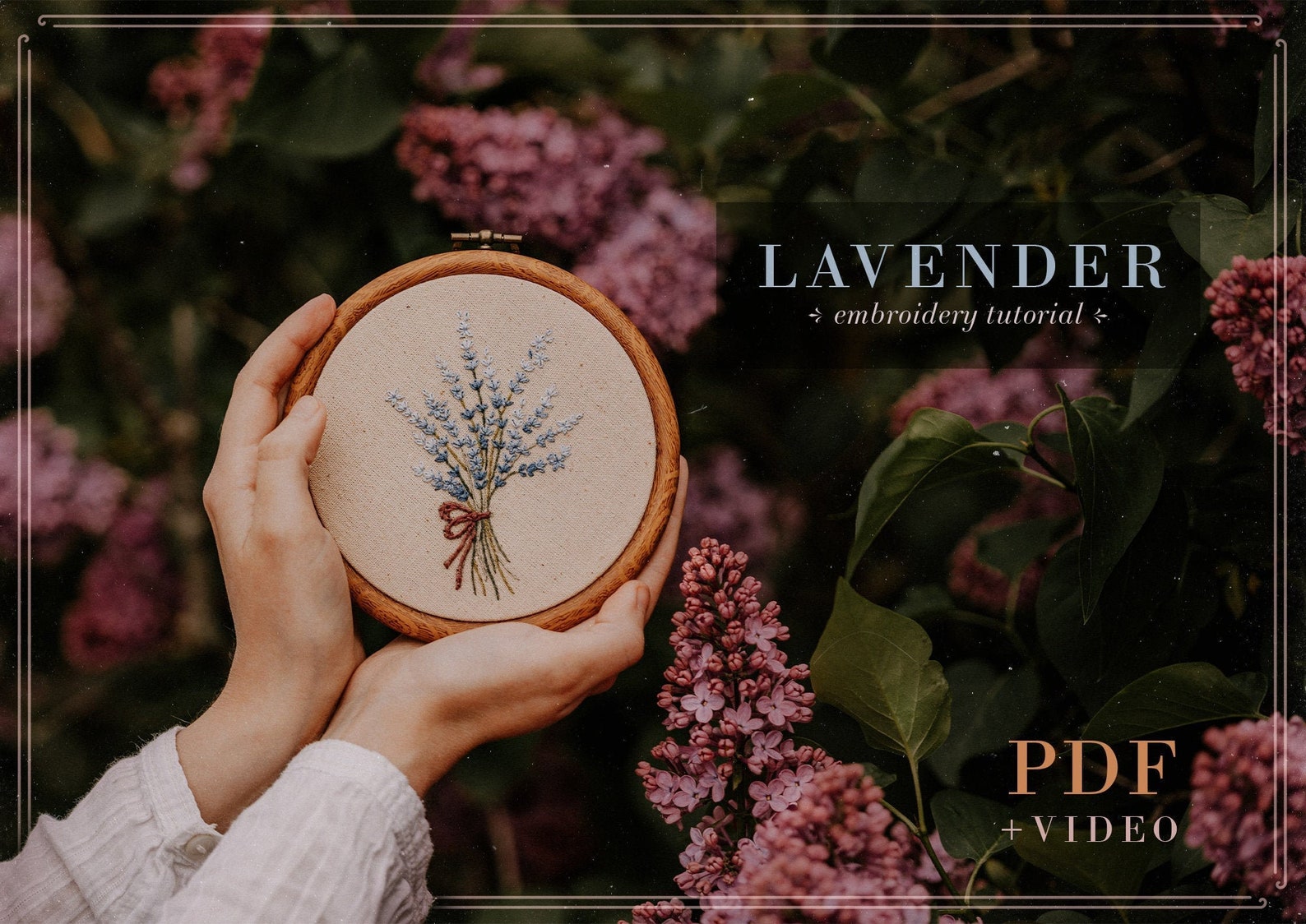 Lavender Hand Embroidery Pattern Lavender Step by Step | Etsy