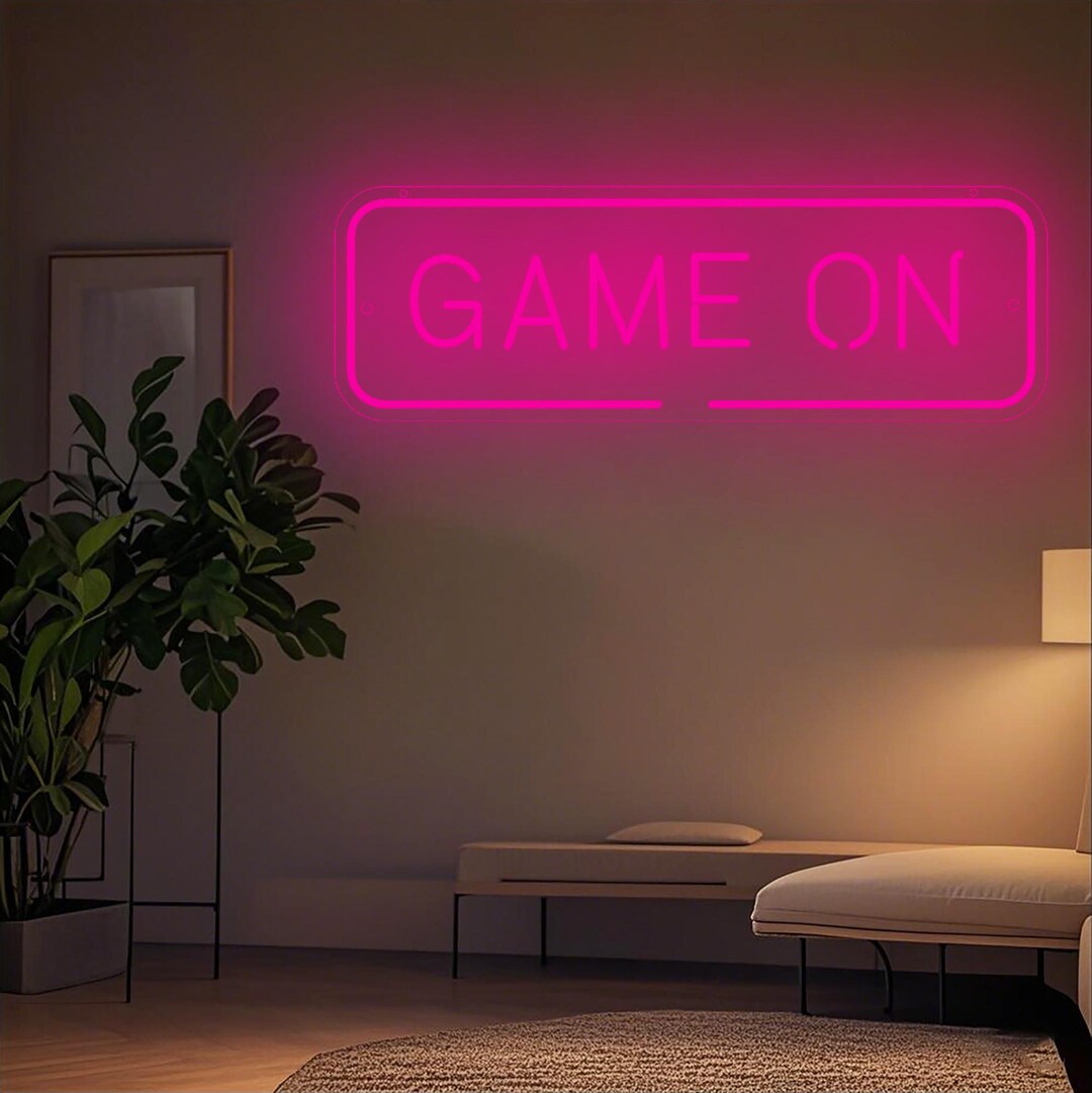 Game ON Neon Sign, Custom Neon Sign, Neon Sign Game Room Decor, Teenage ...