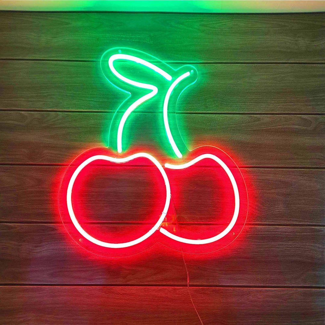 Cherry Neon Sign, Custom Neon Sign, Christmas Neon Sign, Neon Sign Wall ...