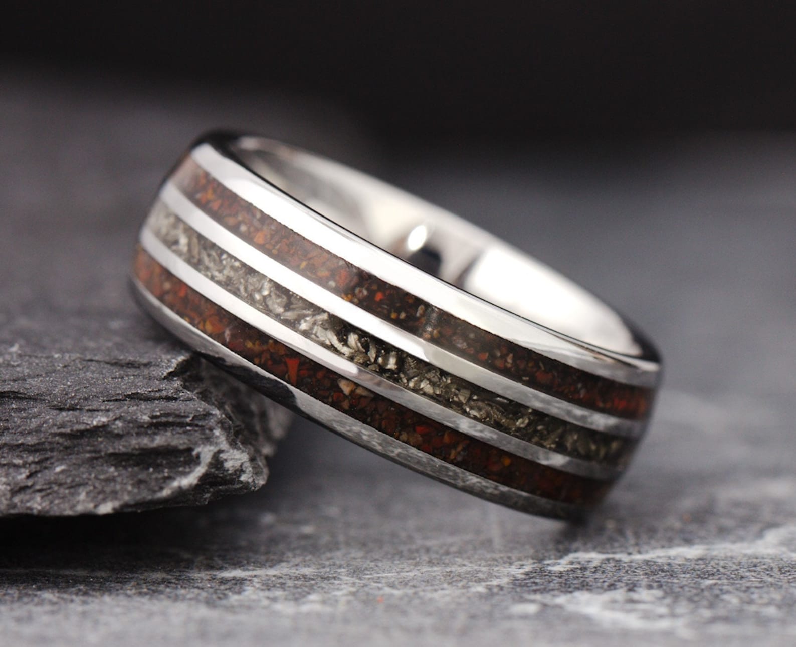 Dinosaur Bone Ring, Meteorite Ring, Dinosaur Ring, Mens Wedding Band ...