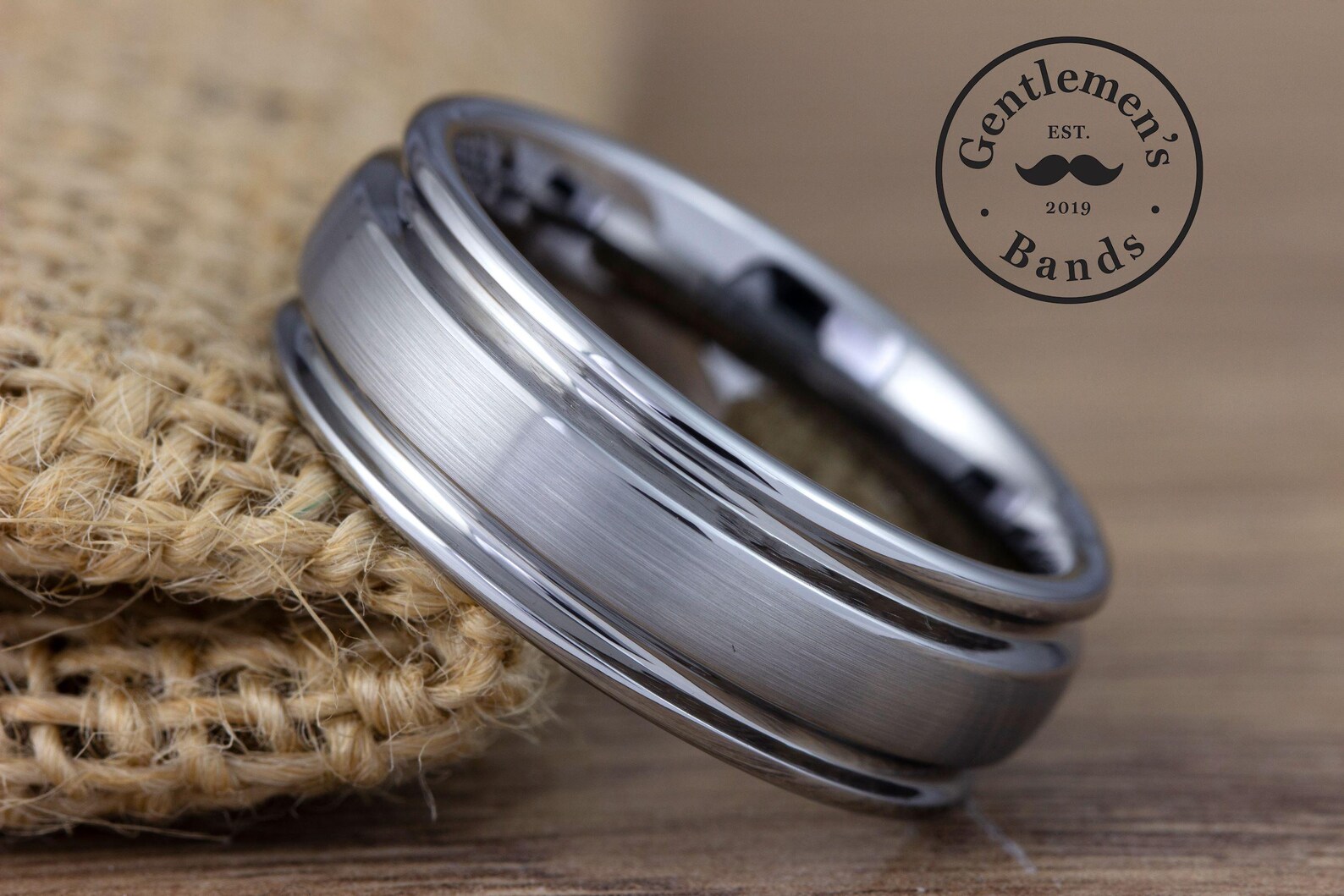 Silver Tungsten Brushed Ring, Silver Men's Wedding Band, Tungsten ...