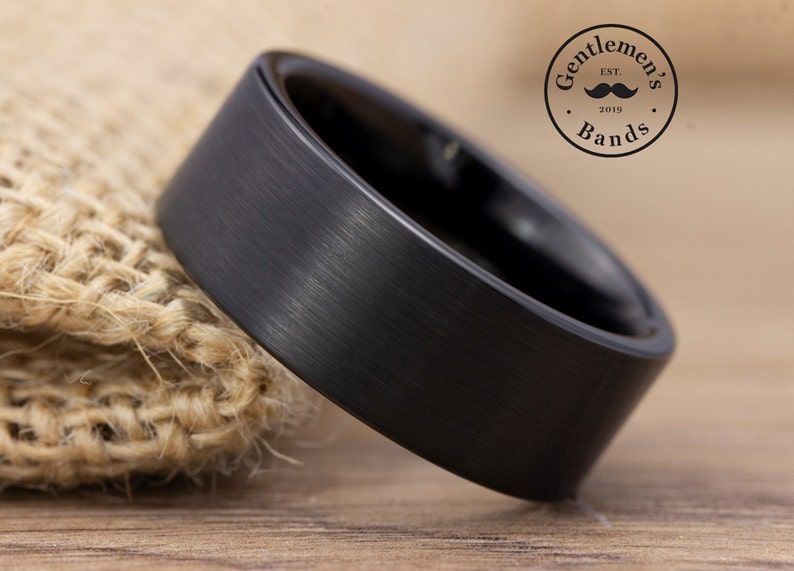 Mens Classic Black Wedding Band Mens Wedding Band Men - Etsy