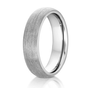 Mens Silver Brushed Wedding Band, Mens Silver Wedding Ring, Mens ...