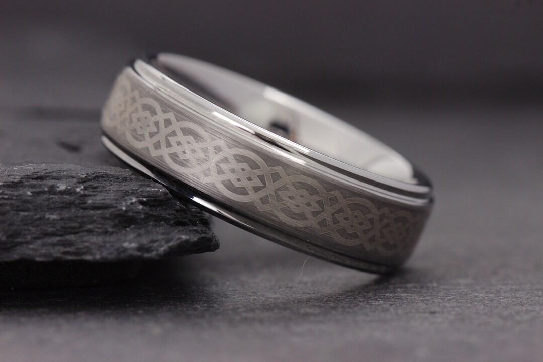 Mens Silver Celtic Wedding Band Mens Celtic Knot Wedding - Etsy