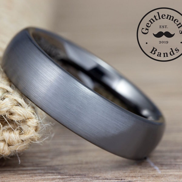 Mens Dark Grey Wedding Ring - Etsy