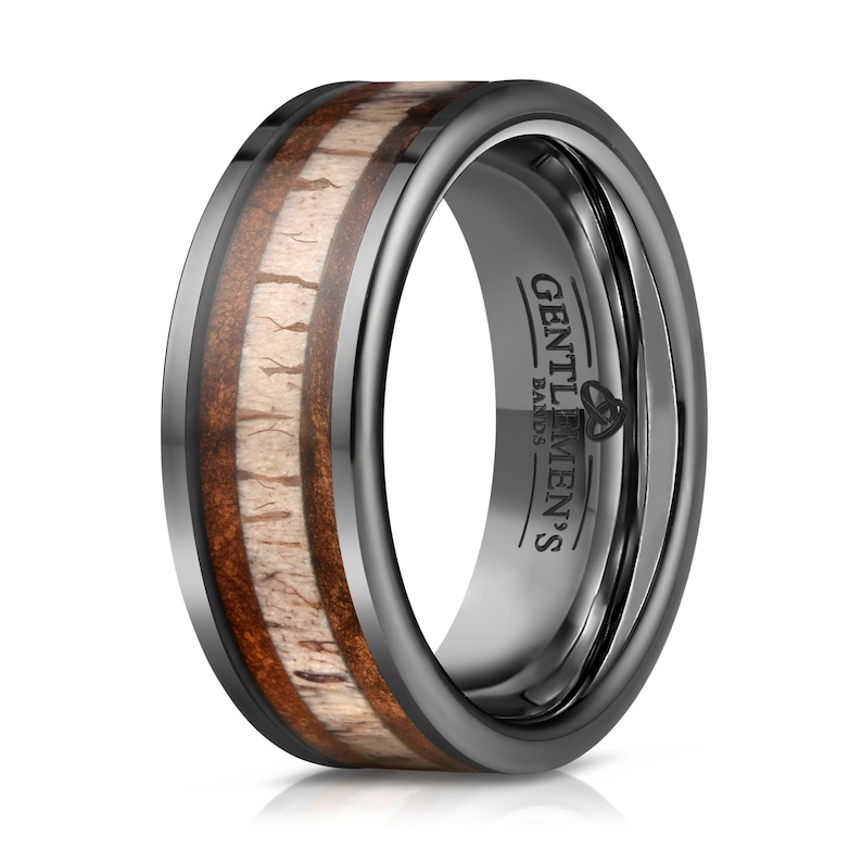 Mens Outdoorsman Ring, Deer Antler Wedding Ring, Deer Antler Ring With ...