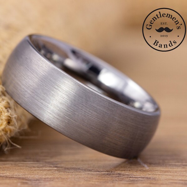 Brushed Silver Ring - Etsy
