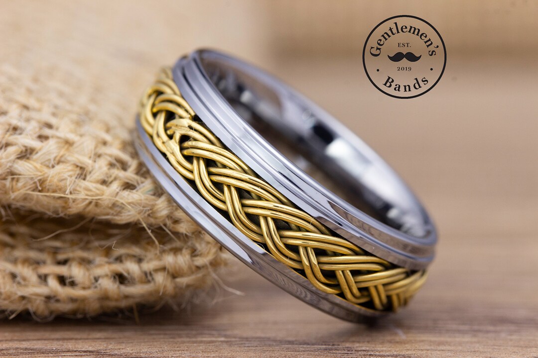 Mens Wedding Band Guitar String Ring Tungsten Wedding Band Mens Ring ...