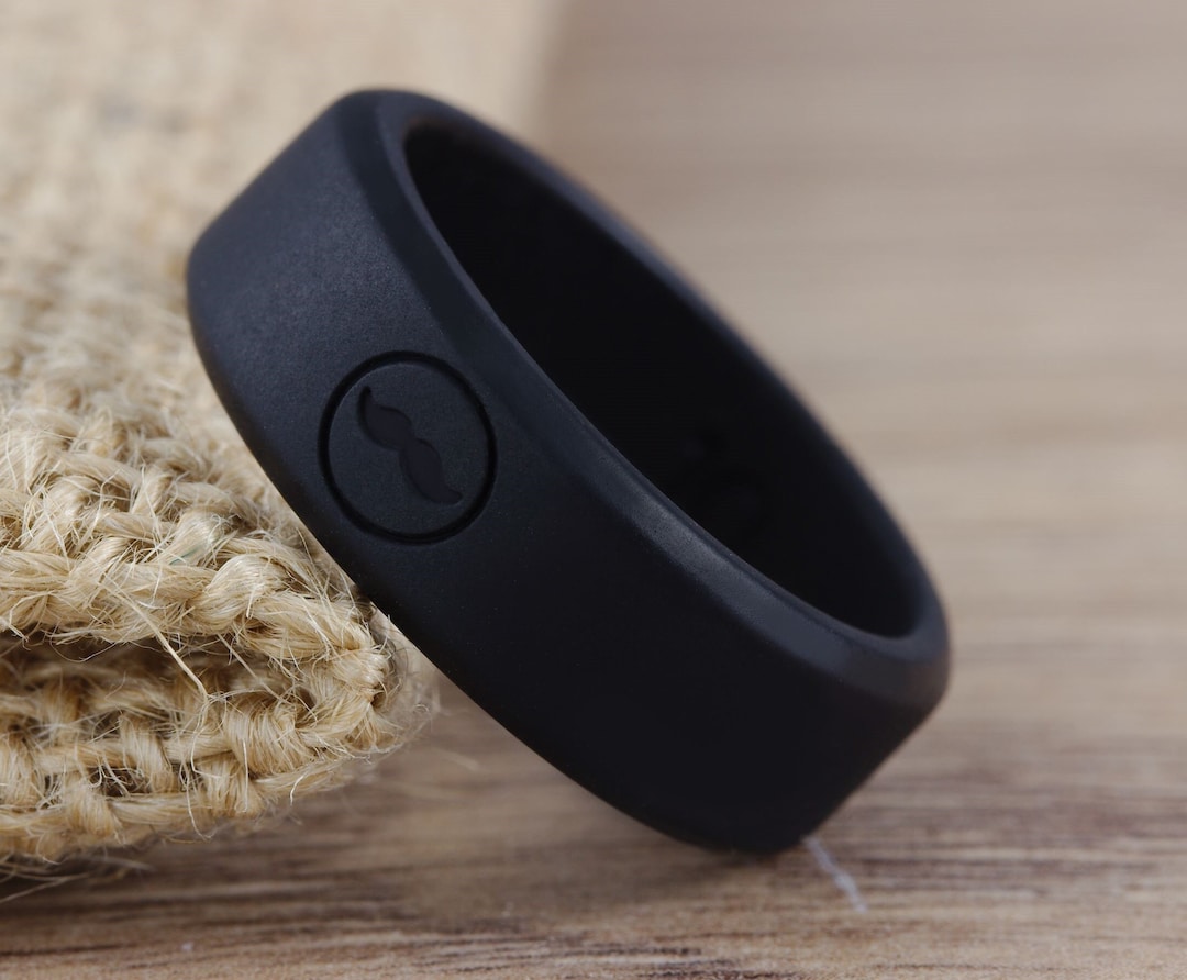 Mens Silicon Wedding Band, Mens Black Silicon Ring, Rubber Ring, Mens ...