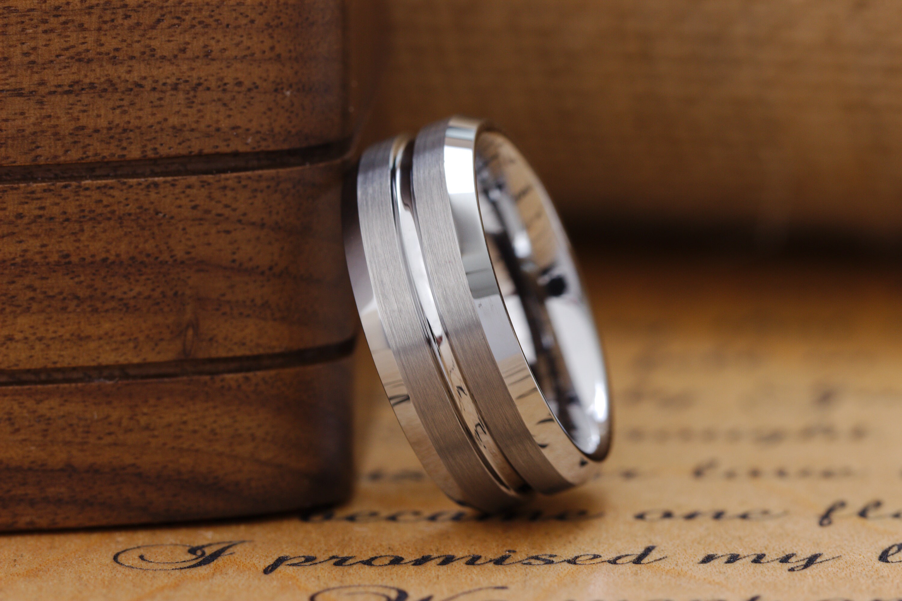 Mens Silver Wedding Band Mens Brushed Silver Wedding Ring | Etsy