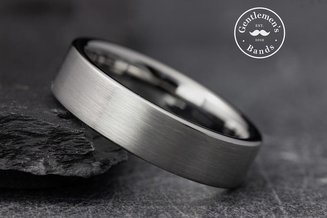 Men's Pipe Cut Silver Ring, Men's Silver Wedding Band, Anniversary Gift ...