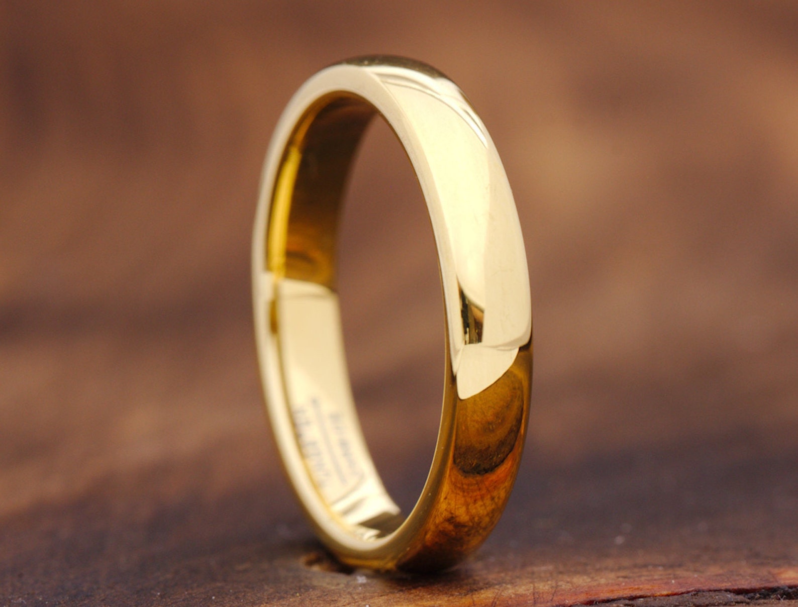Mens Gold Wedding Ring Men's Gold Tungsten Wedding Band - Etsy