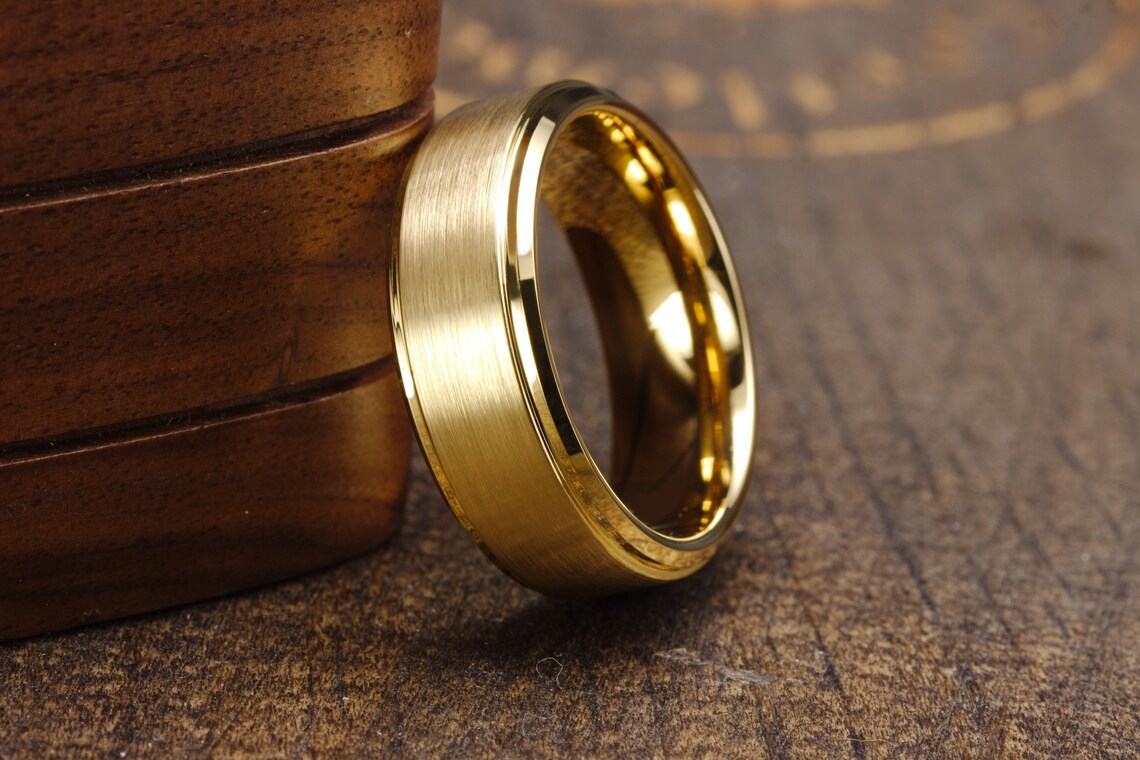 Mens Gold Wedding Band Gold Wedding Ring Mens Wedding Band | Etsy