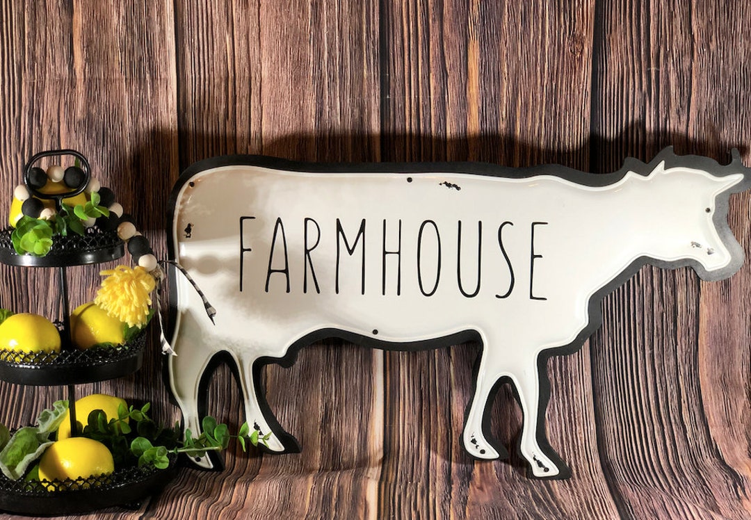 Farmhouse Cow Sign - Etsy
