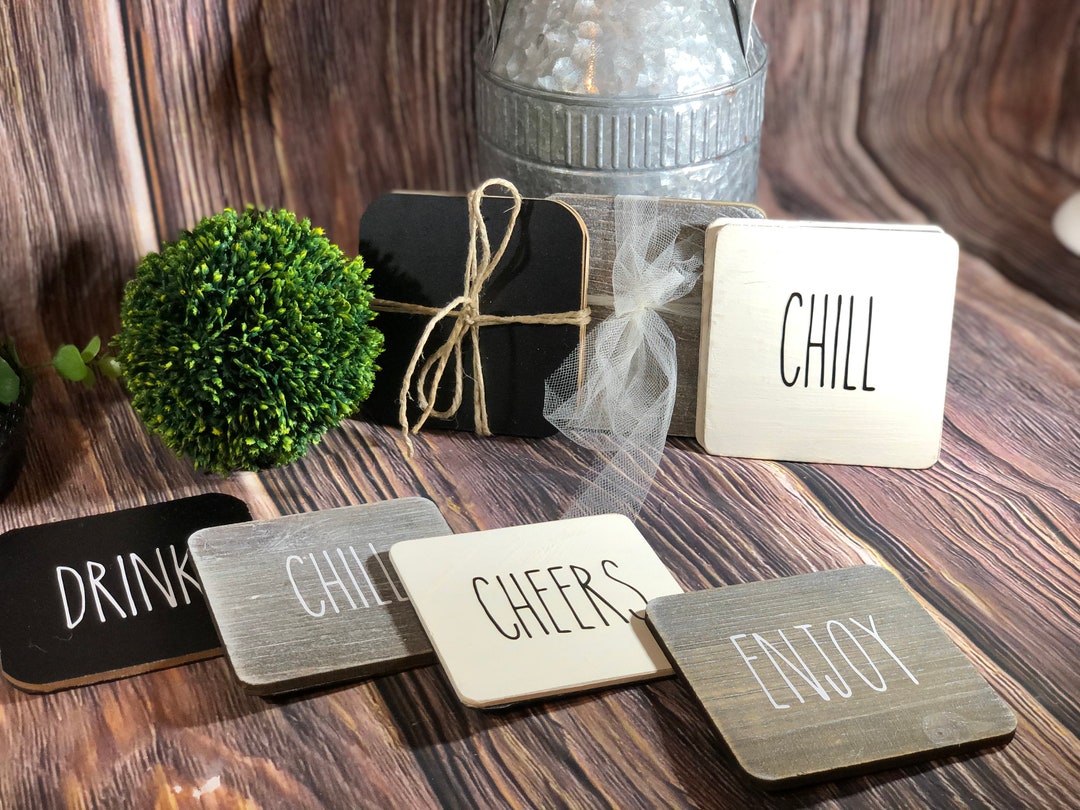 Farmhouse Coasters- Set of 4 - Etsy