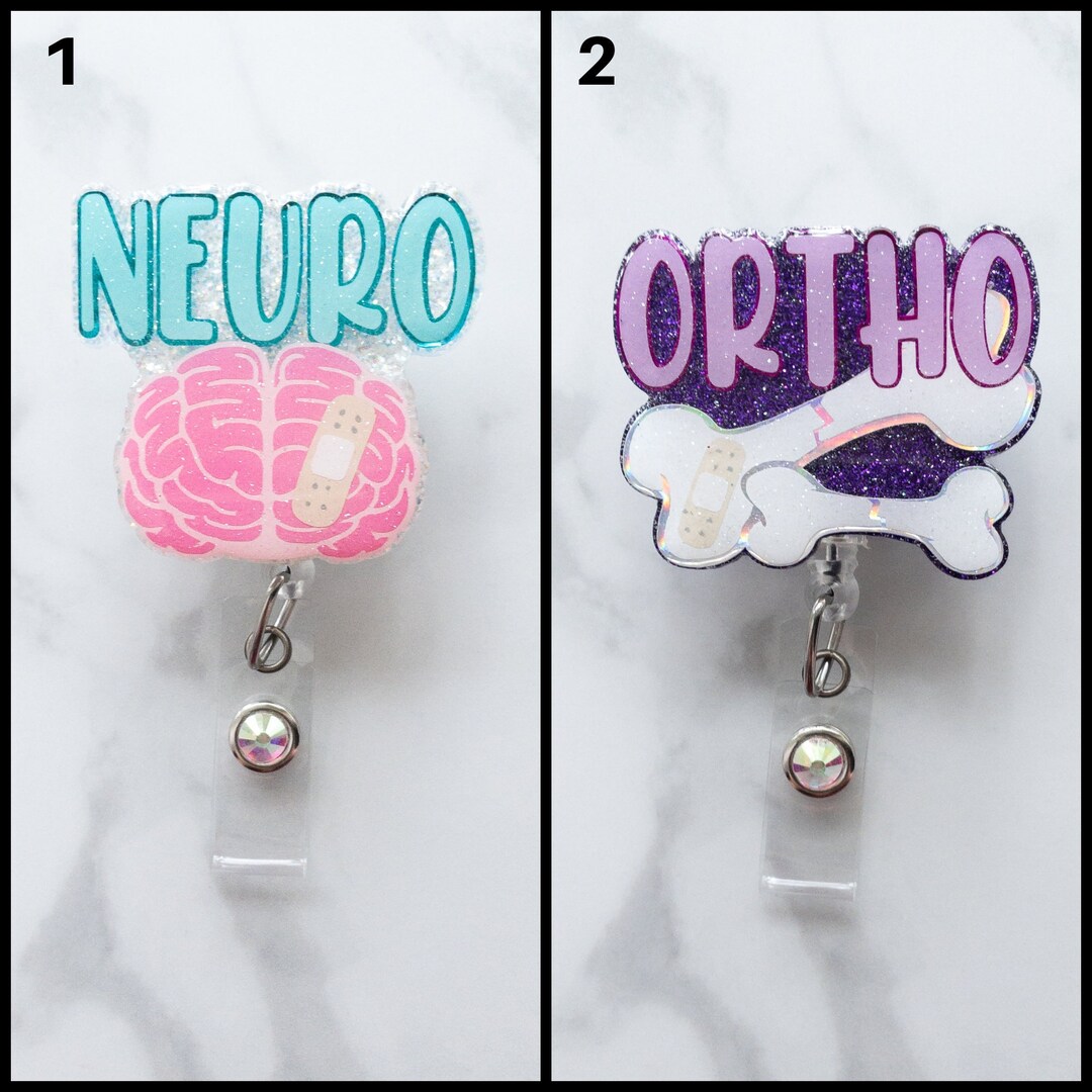 Ortho Neuro Nurse Doctor Glitter Medical Badge Reel - Etsy