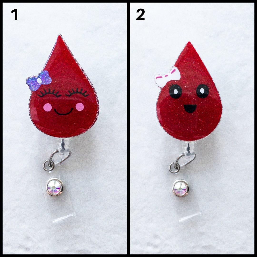 Blood Drop Phlebotomist Lab Glitter Badge Reel - Etsy