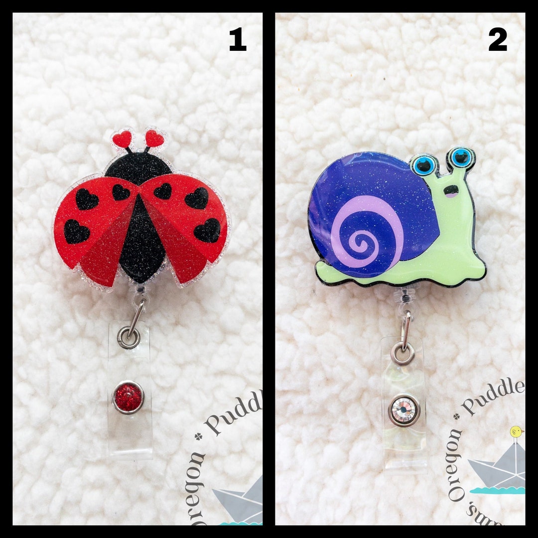 Cute Snail Ladybug Animal Badge Reels - Etsy