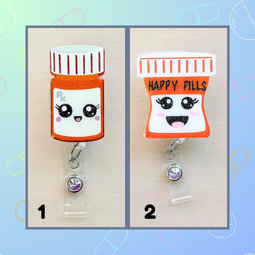 Pharmacist Badge Reel - Orange Pill Bottle ID Clip - Etsy