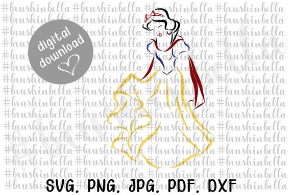 Princess Colored SVG Snow White Files Cricut Silhouette - Etsy