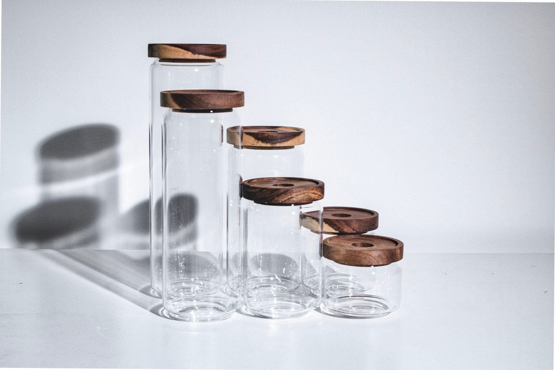 EASYGRAB-TOP Stackable Glass Canister Glass Container Glass Jar With ...