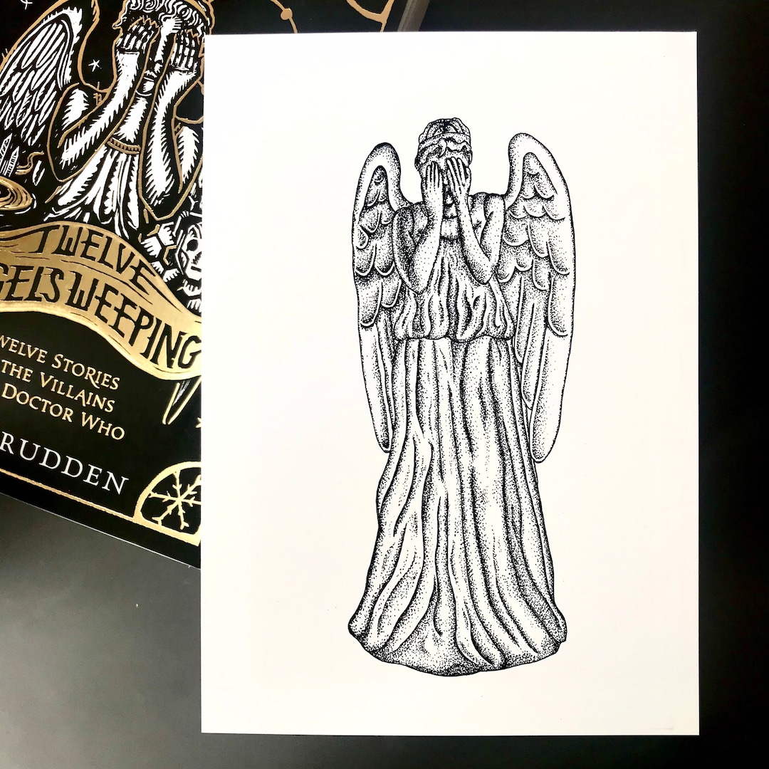 Weeping Angels Dot Work A5 Art Print | Doctor Who Poster, Whovian Gift ...