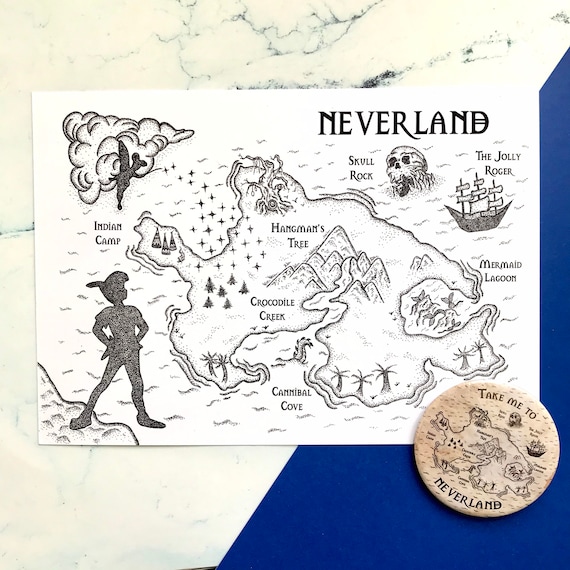 Cartel Del Mapa De Peter Pan Neverland