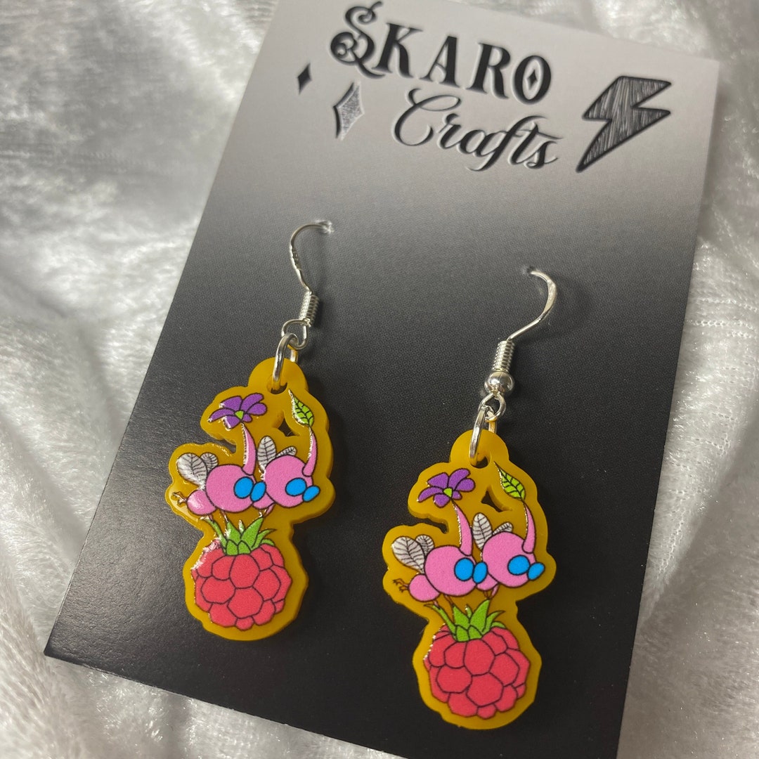 Pink Pikmin Earrings Pikmin Jewellery Gaming Art Gamer - Etsy