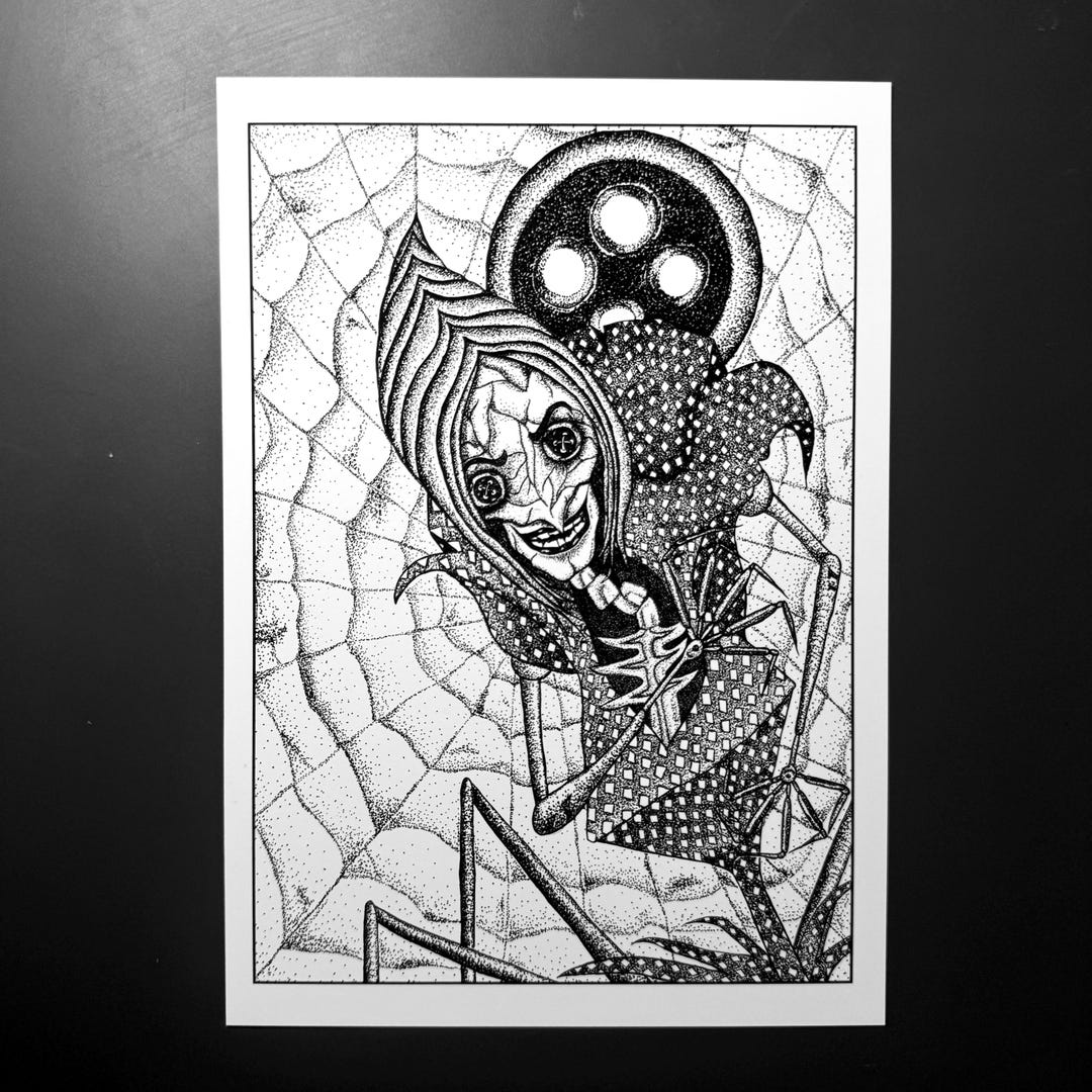 Beldam Dotwork Art Print | Coraline Home Decor, Bookish Artwork, Gothic ...