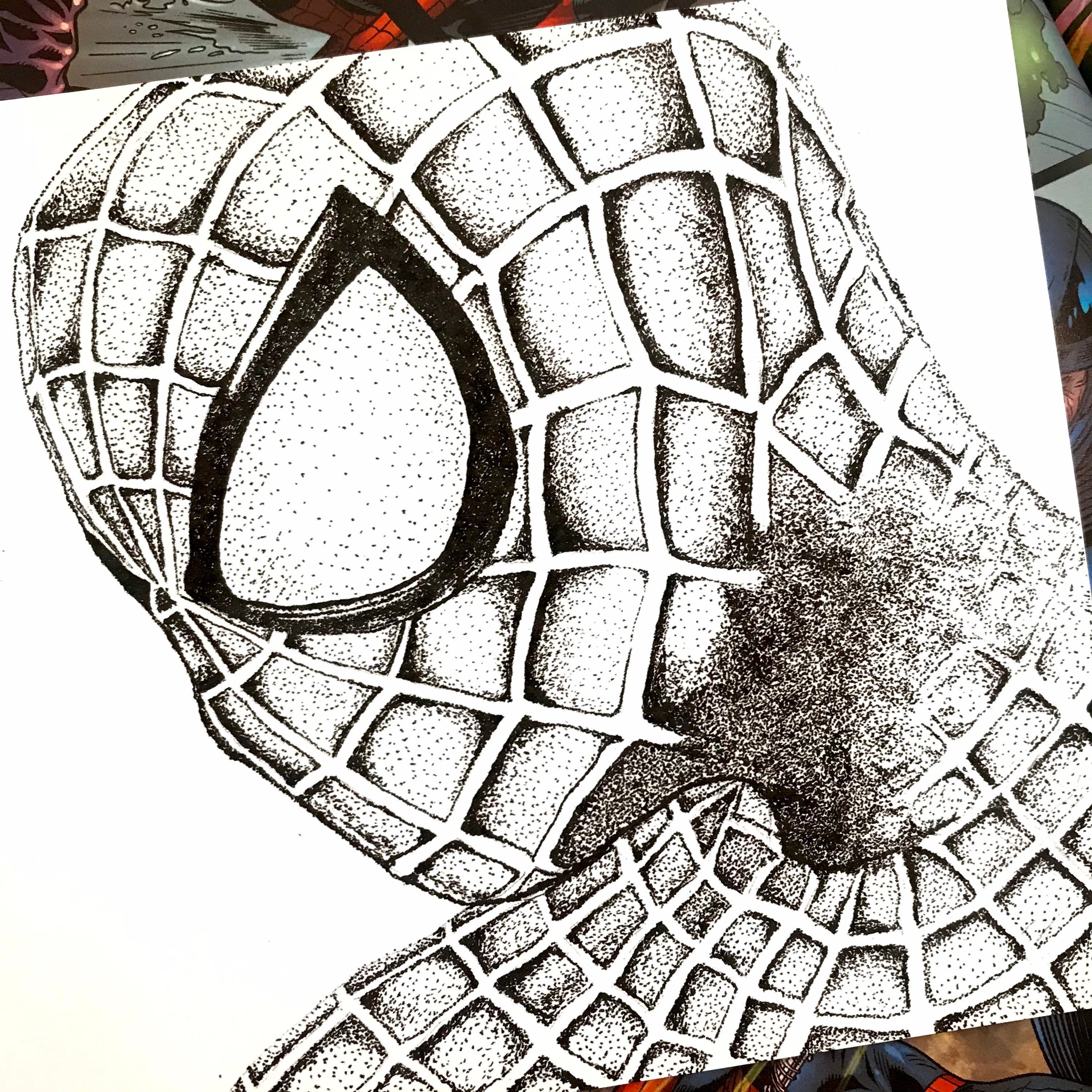 Spiderman Art Print No Way Home Inspired Dot Work - Etsy UK