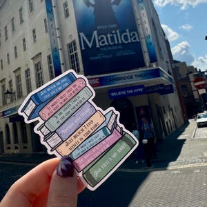 Matilda Books Glossy Sticker | Musical Theatre Sticker, Matilda Art ...