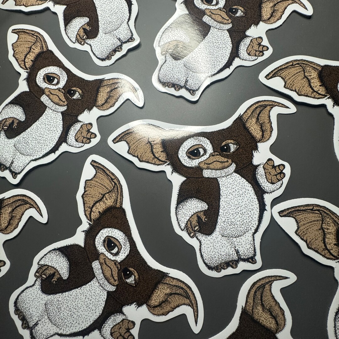 Gizmo Glossy Sticker | Gremlins Sticker, Pop Culture Art, Gremlins Art ...