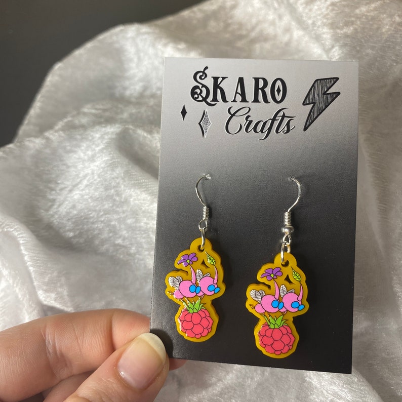 Pink Pikmin Earrings Pikmin Jewellery Gaming Art Gamer - Etsy