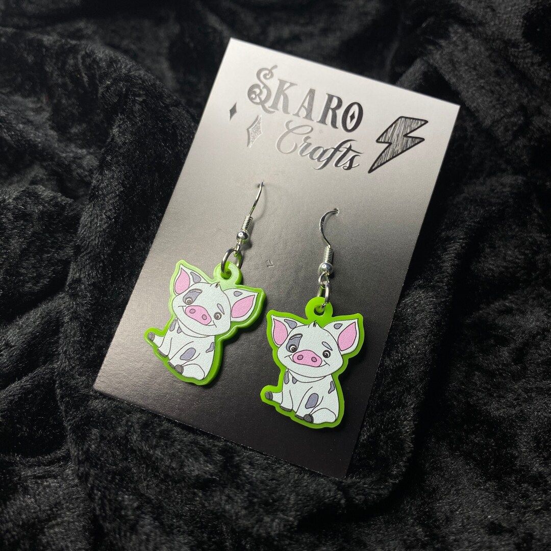 Pua Pig Earrings Disney Acrylic Earrings, Moana Gift, Disney ...