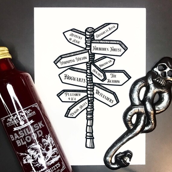 Magical Places Signpost Art Print Available in A4 or A5 | Etsy