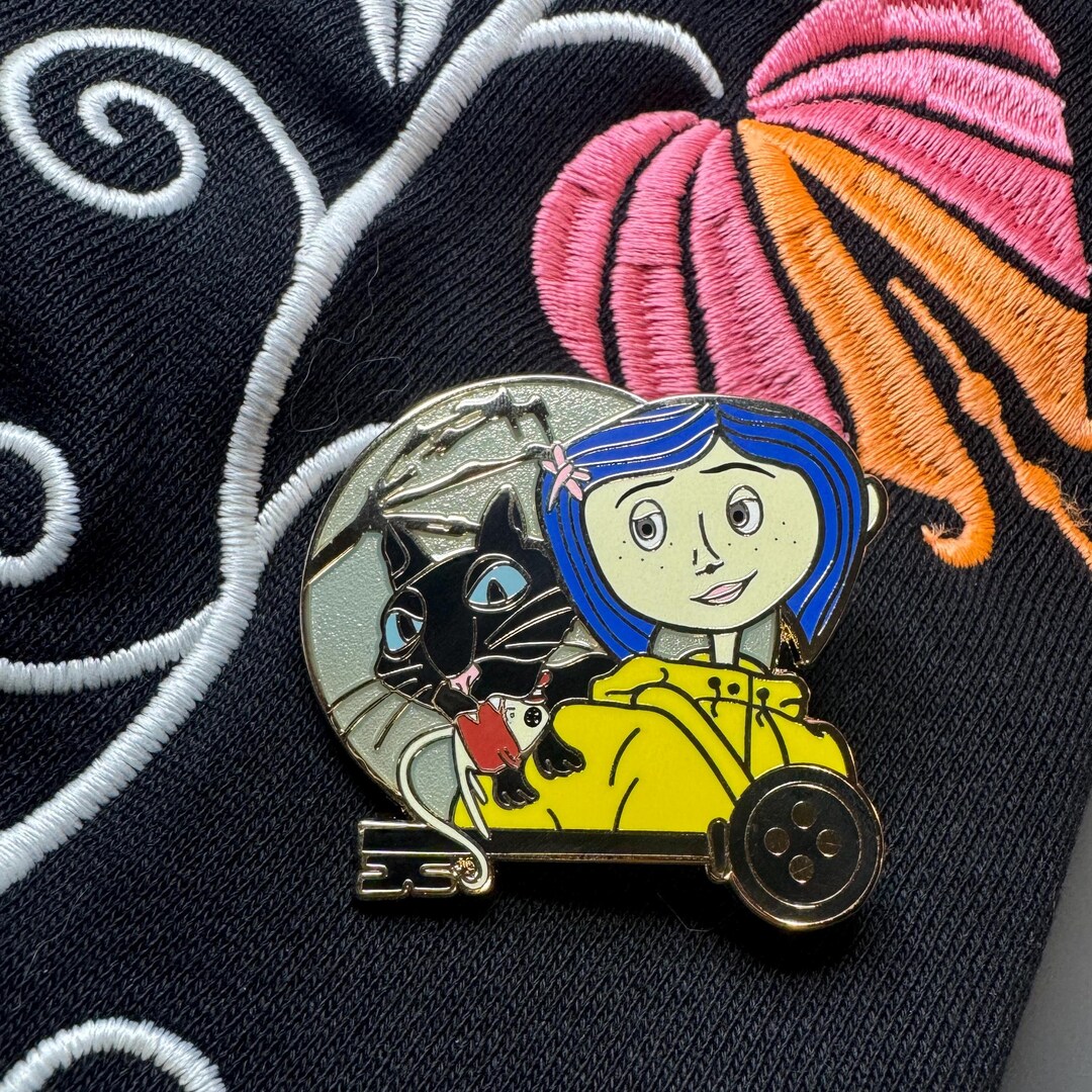 Coraline Enamel Pin | Halloween Enamel Pins, Coraline Pins, Spooky Pins ...